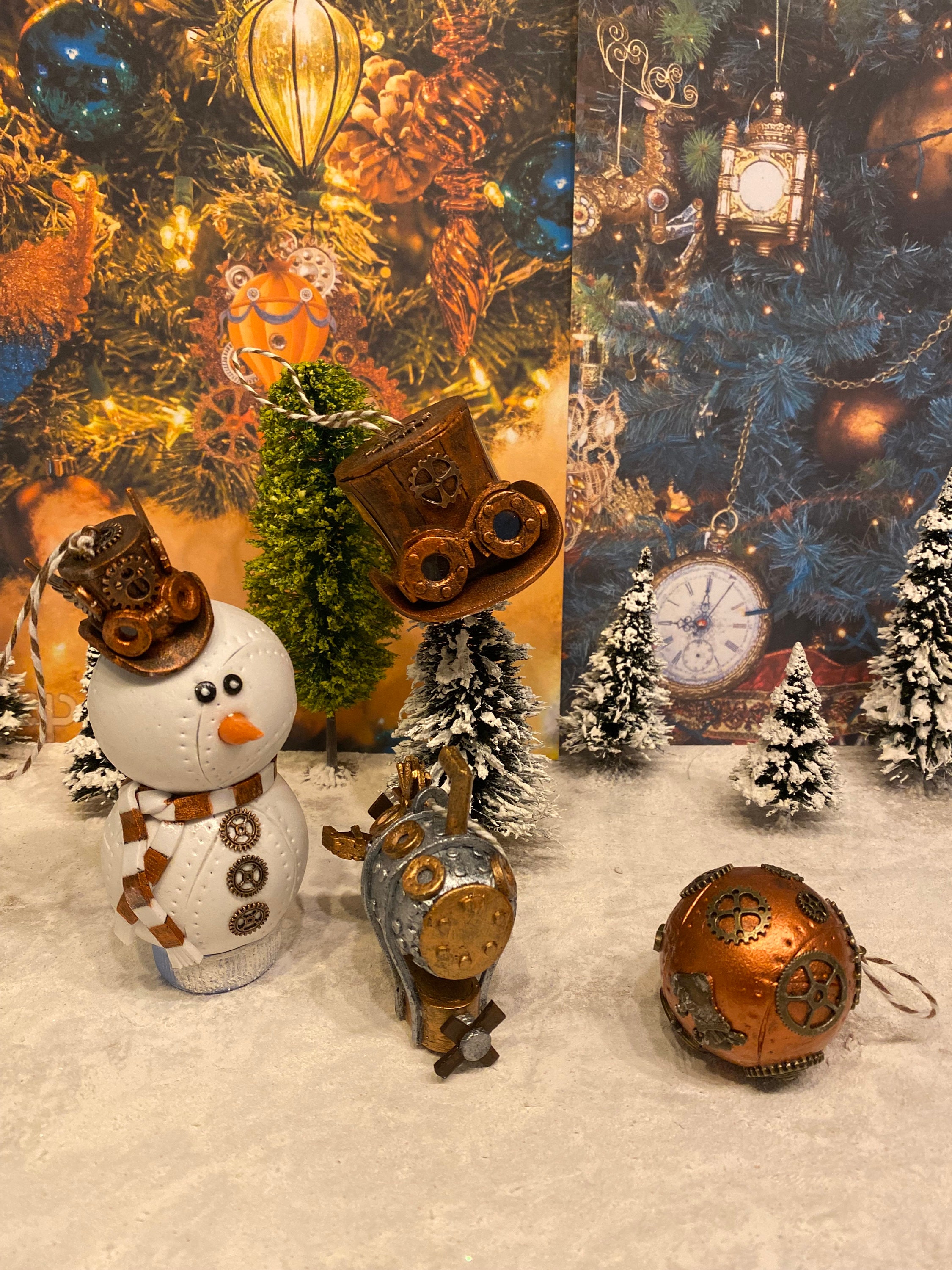 Steampunk Christmas Ornament Set - Etsy