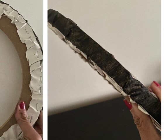 Large Round Canvas Mix Medium Portrait Painting, Pure Gold & Silver ...