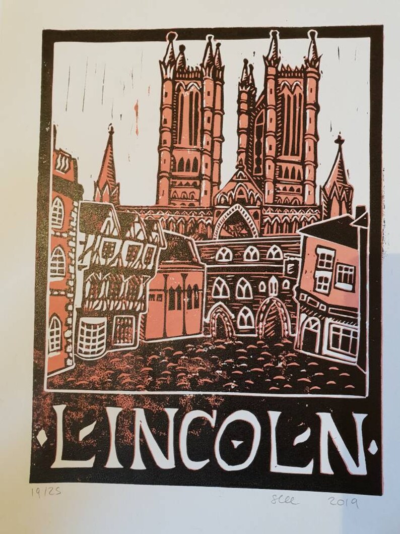 Lincoln City Original Linocut Limited Edition - Etsy