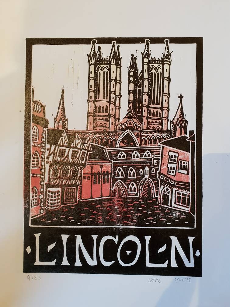 Lincoln City Original Linocut Limited Edition - Etsy