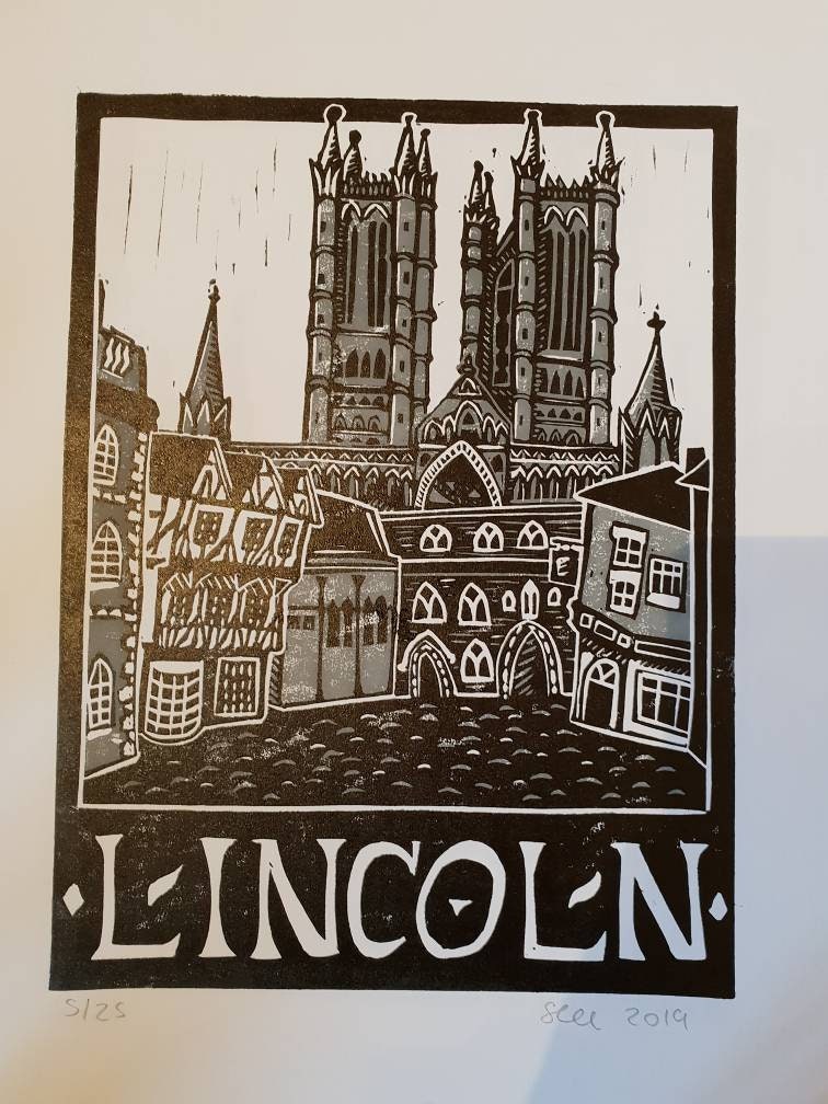 Lincoln City Original Linocut Limited Edition - Etsy