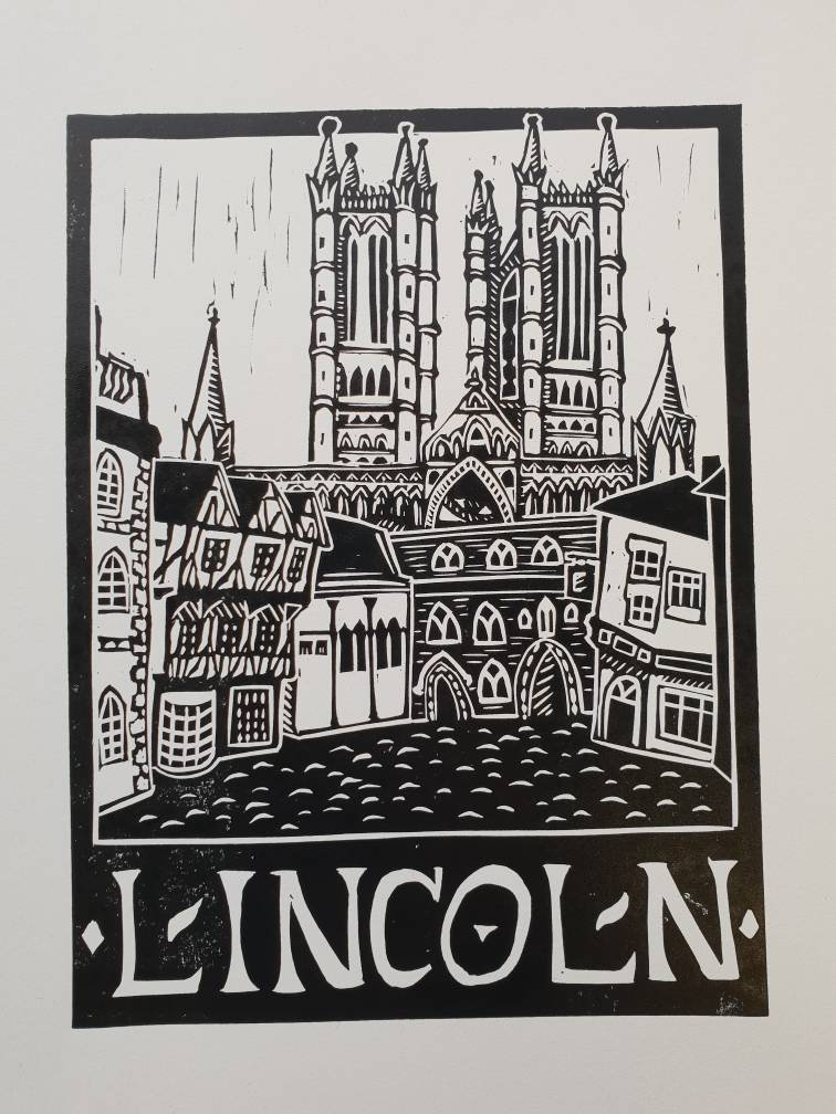 Lincoln City Original Linocut Limited Edition - Etsy