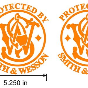 Smith and Wesson Sticker Decal Logo *PAIR* Protected by **FREE COLOR ...