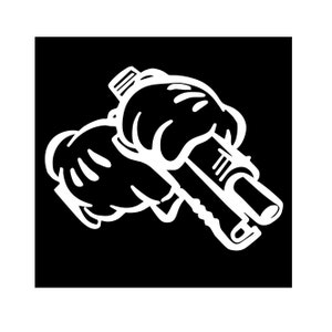 Mickey Mouse Hand on Gun Decal Sticker Vinyl **SIZE and COLOR Choice ...