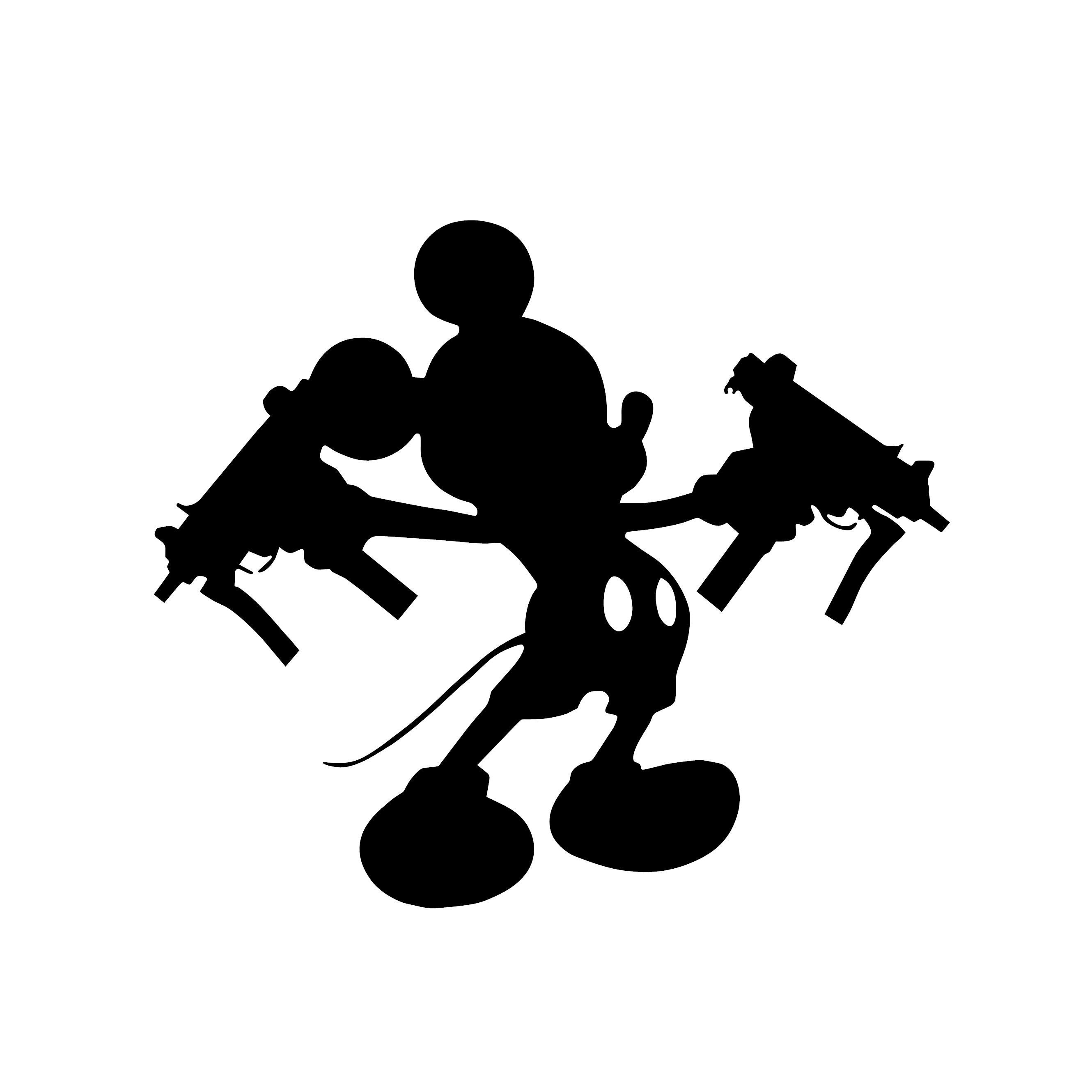Mickey Mouse Witth Uzi Gun Sticker Vinyl SIZE and COLOR | Etsy