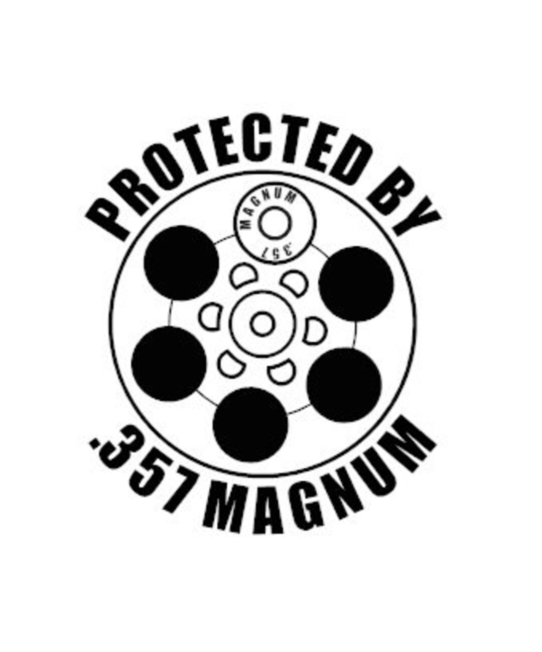 Protected by 357 Magnum Gun Pistol Rifle Sticker Decal SIZES and COLORS ...