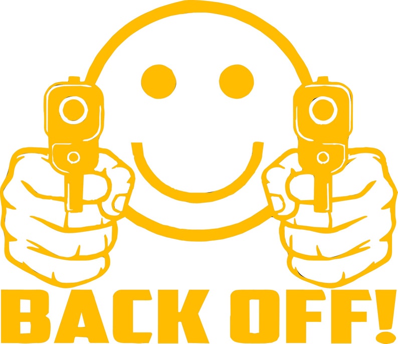 Smiley Face Gun Sticker Decal SIZE and COLOR CHOICE Free | Etsy