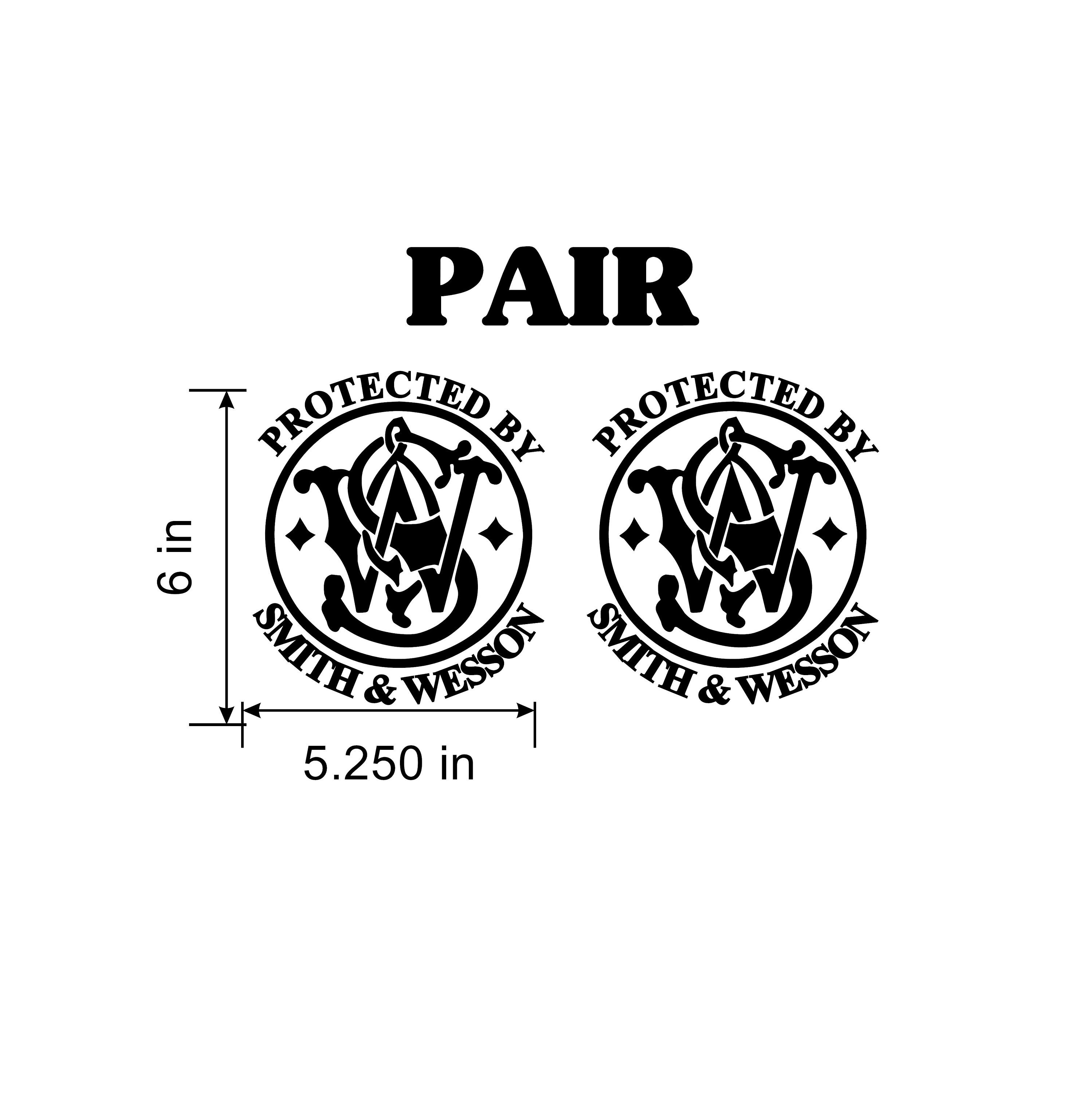 Smith and Wesson Sticker Decal Logo PAIR Protected FREE COLOR Choice - Etsy