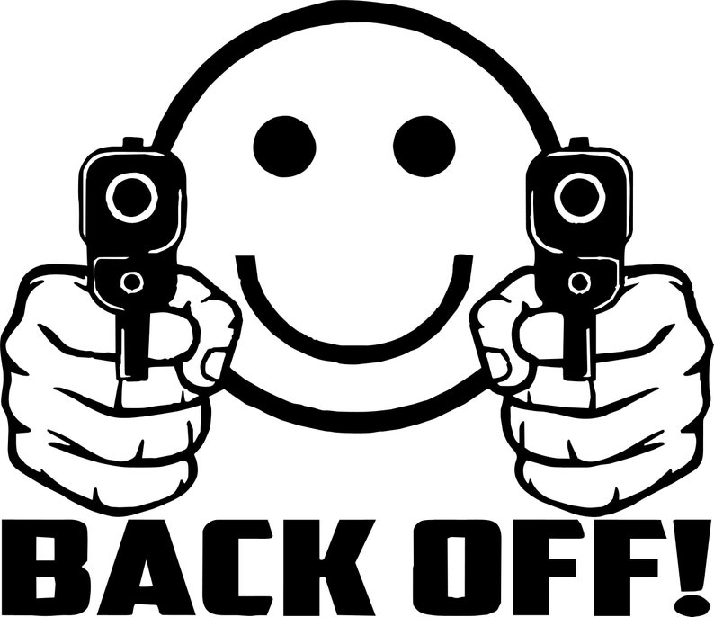 Smiley Face Gun Sticker Decal **SIZE and COLOR CHOICE** - Etsy