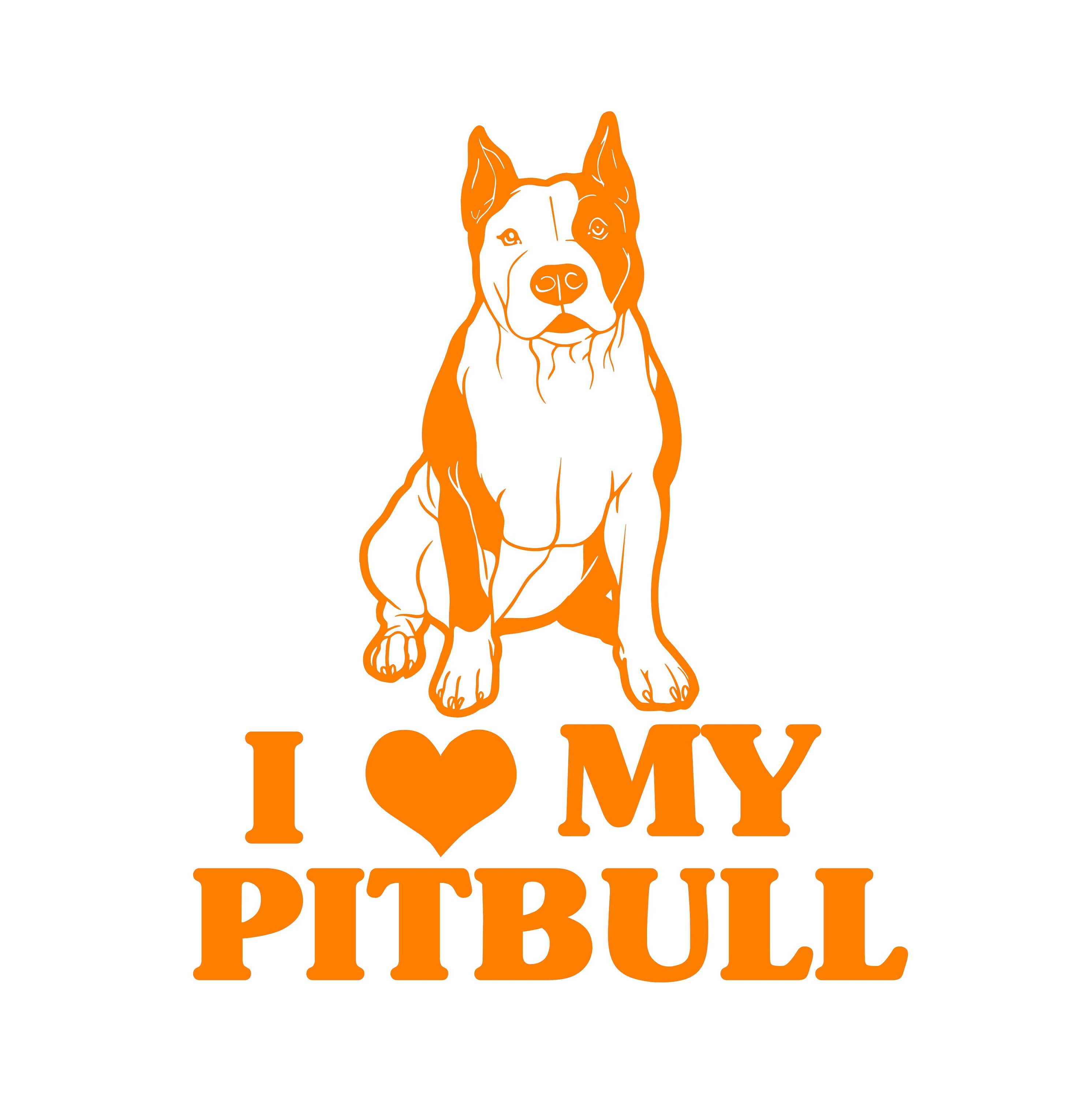 Pitbull Dog Decal Sticker Love My Pitbull Sitting Vinyl SIZE and COLOR ...