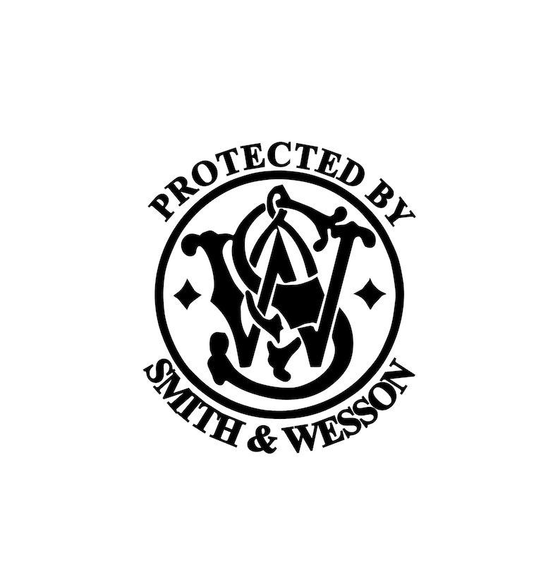 Smith and Wesson Sticker Decal Logo Protected **SIZE and COLOR Choice ...