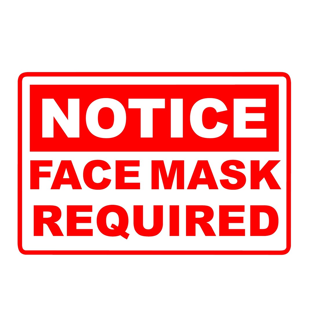 Face Masks Required Sign Sticker Vinyl Decal **SIZE and COLOR Choice ...