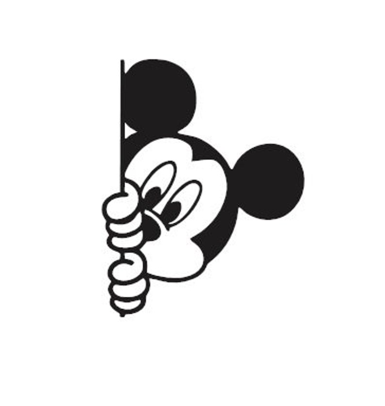 Mickey Mouse Peeking Side Sidewall Decal **SIZES and COLORS ** - Etsy