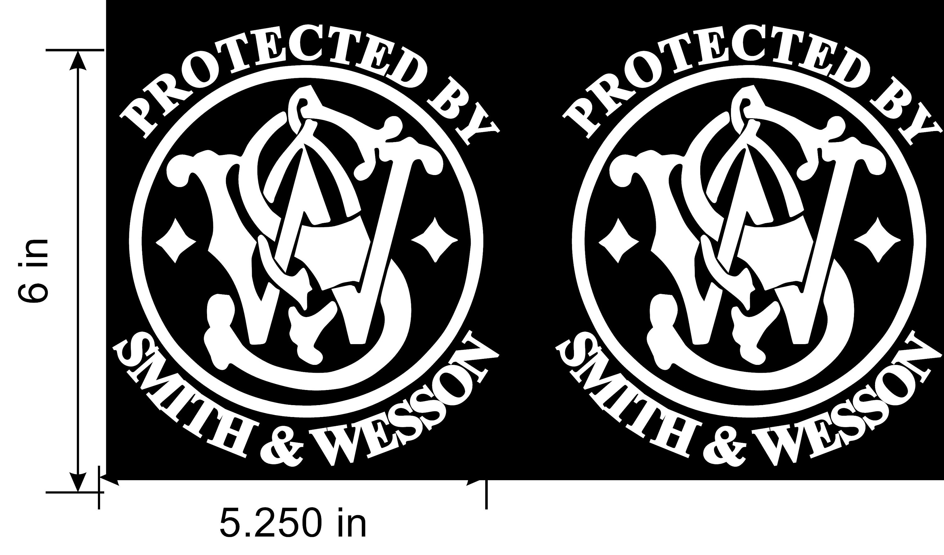 Smith and Wesson Sticker Decal Logo PAIR Protected FREE COLOR Choice - Etsy