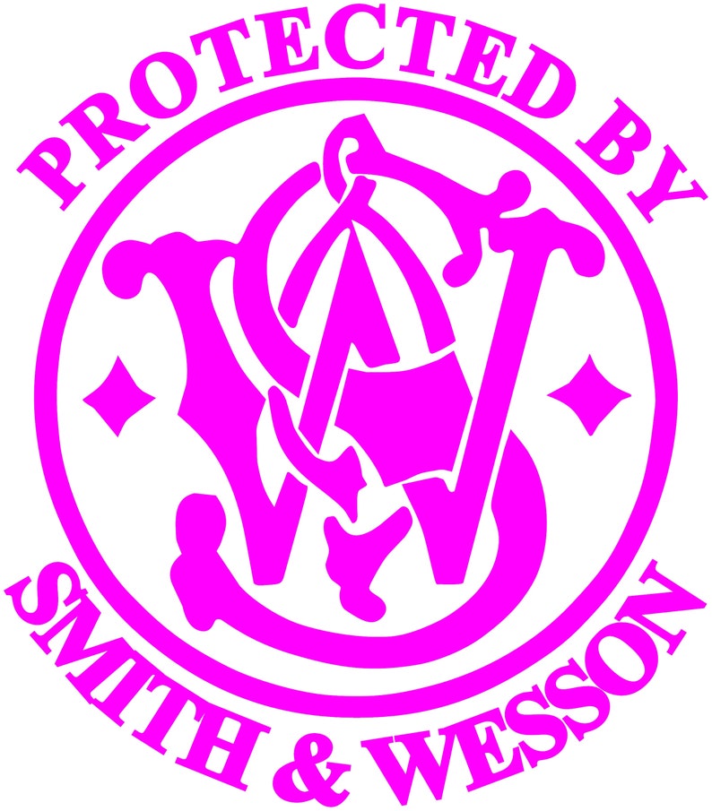 Smith and Wesson Sticker Decal Logo Protected **SIZE and COLOR Choice ...