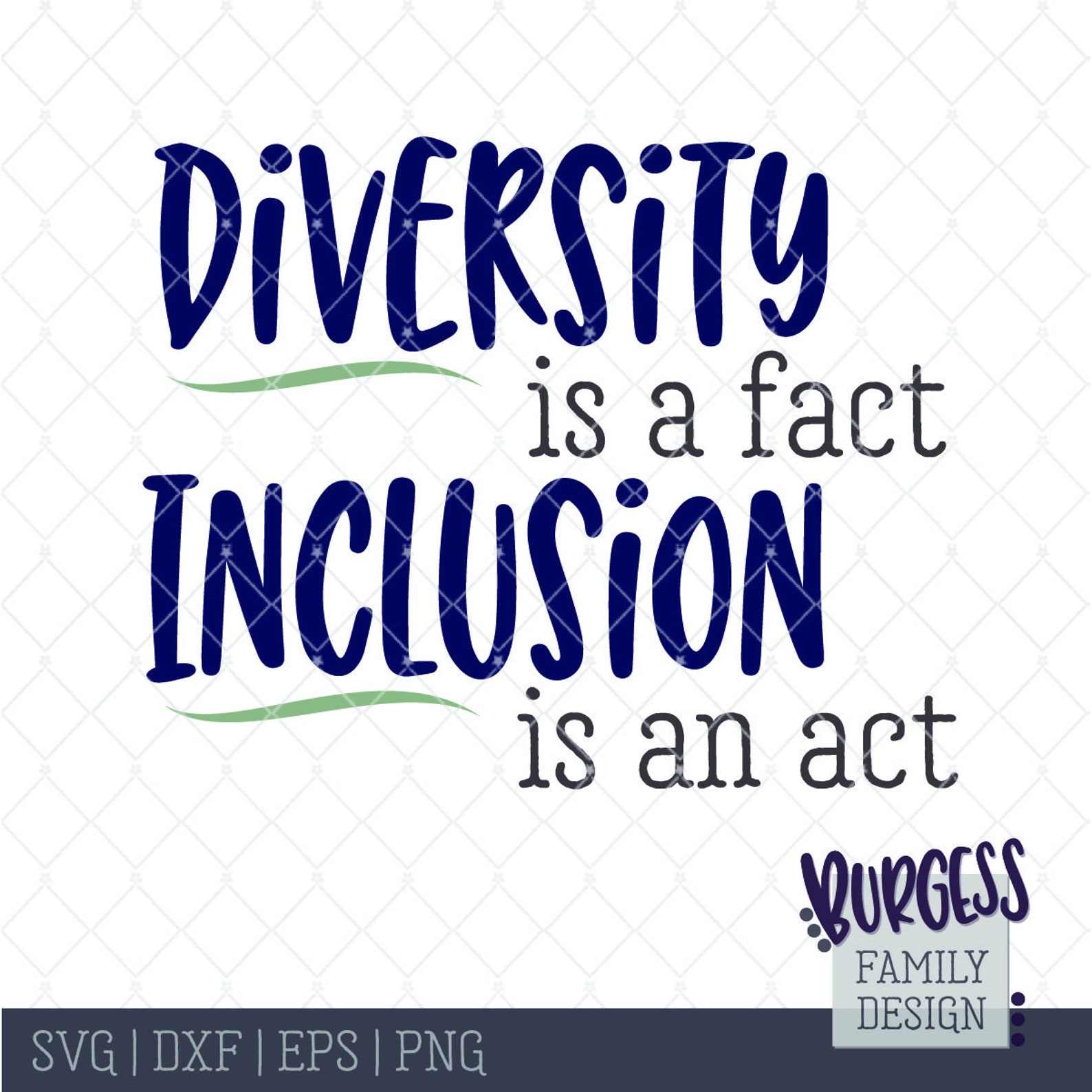 Diversity is a Fact Inclusion is an Act | Svg Eps Png Jpeg - Etsy