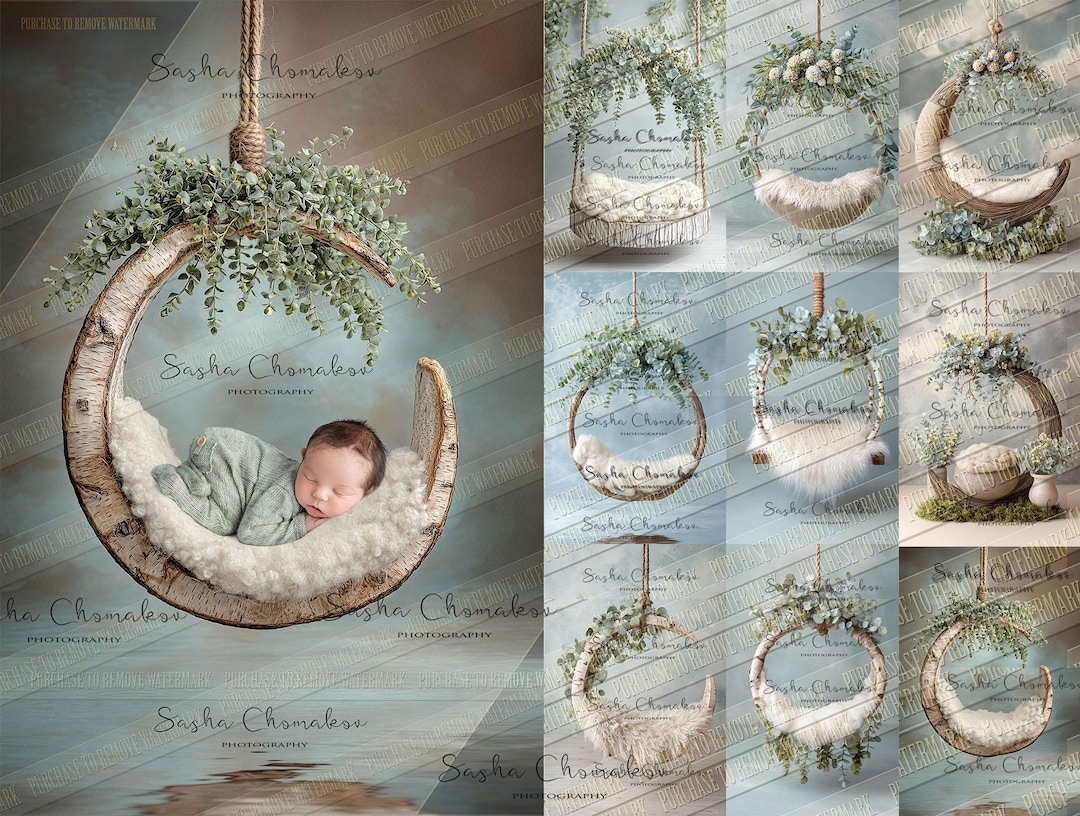 9 Digital Backgrounds Backdrops Newborn Baby Girls Boys Bum up Pose ...