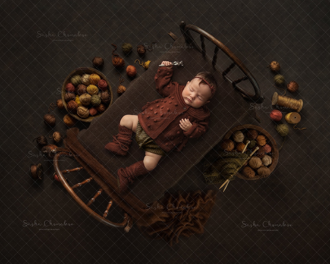 Digital Backdrop, Background Newborn Baby Girl Boy Dark Brown Overhead ...