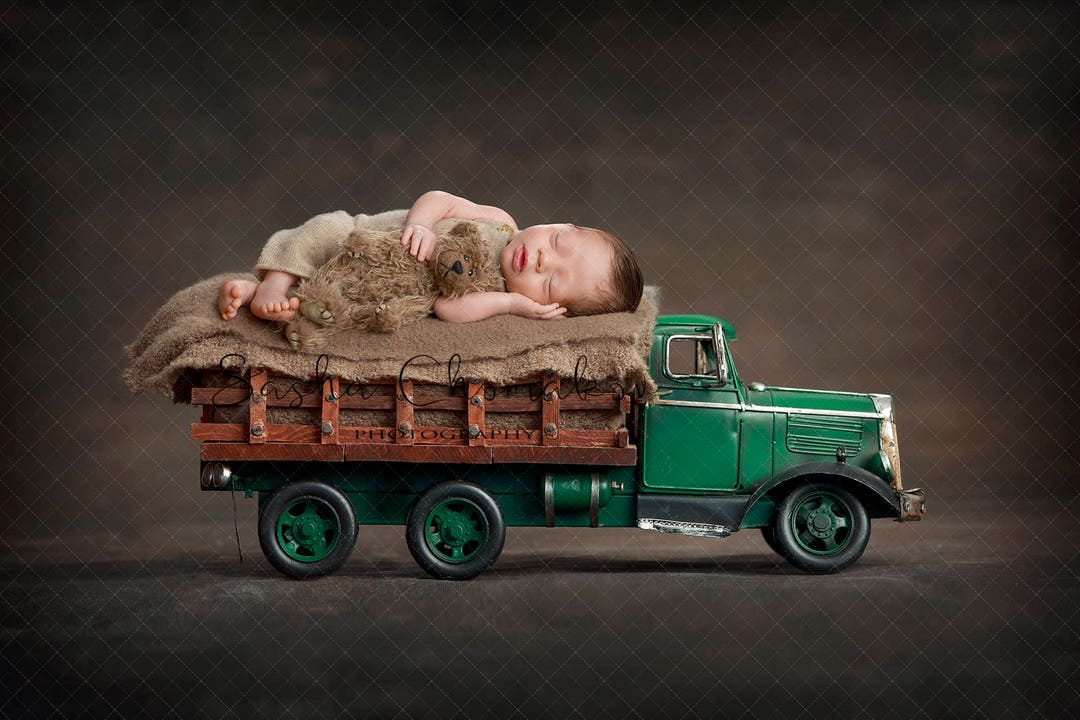 Digital Backdrop Background Newborn Baby Girl or Boy Vintage Green ...