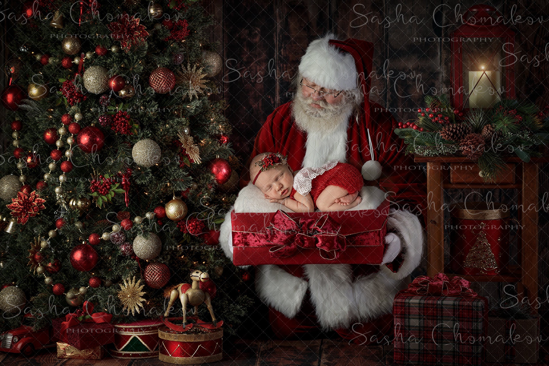Digital Backdrop Background Newborn Baby Boy or Girl Christmas Dark Red ...