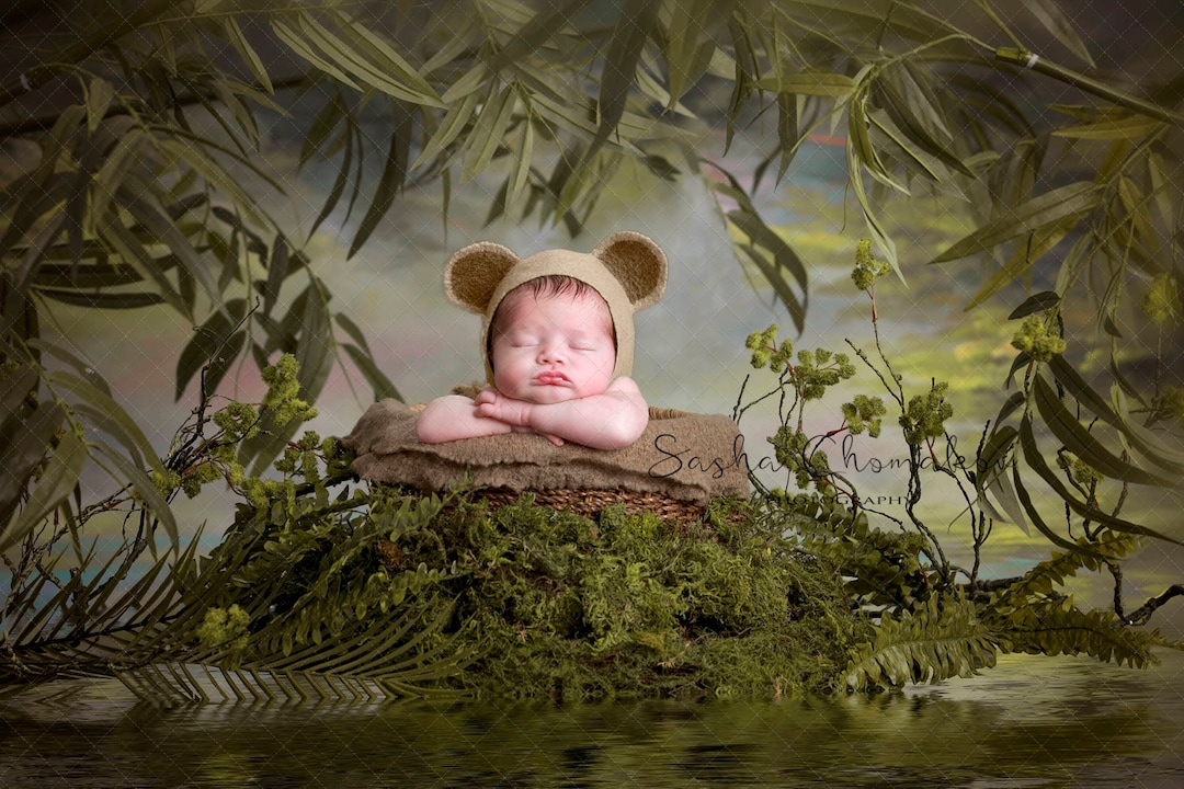 Digital Backdrop Background Newborn Baby Girl or Boy Jungle Forest - Etsy