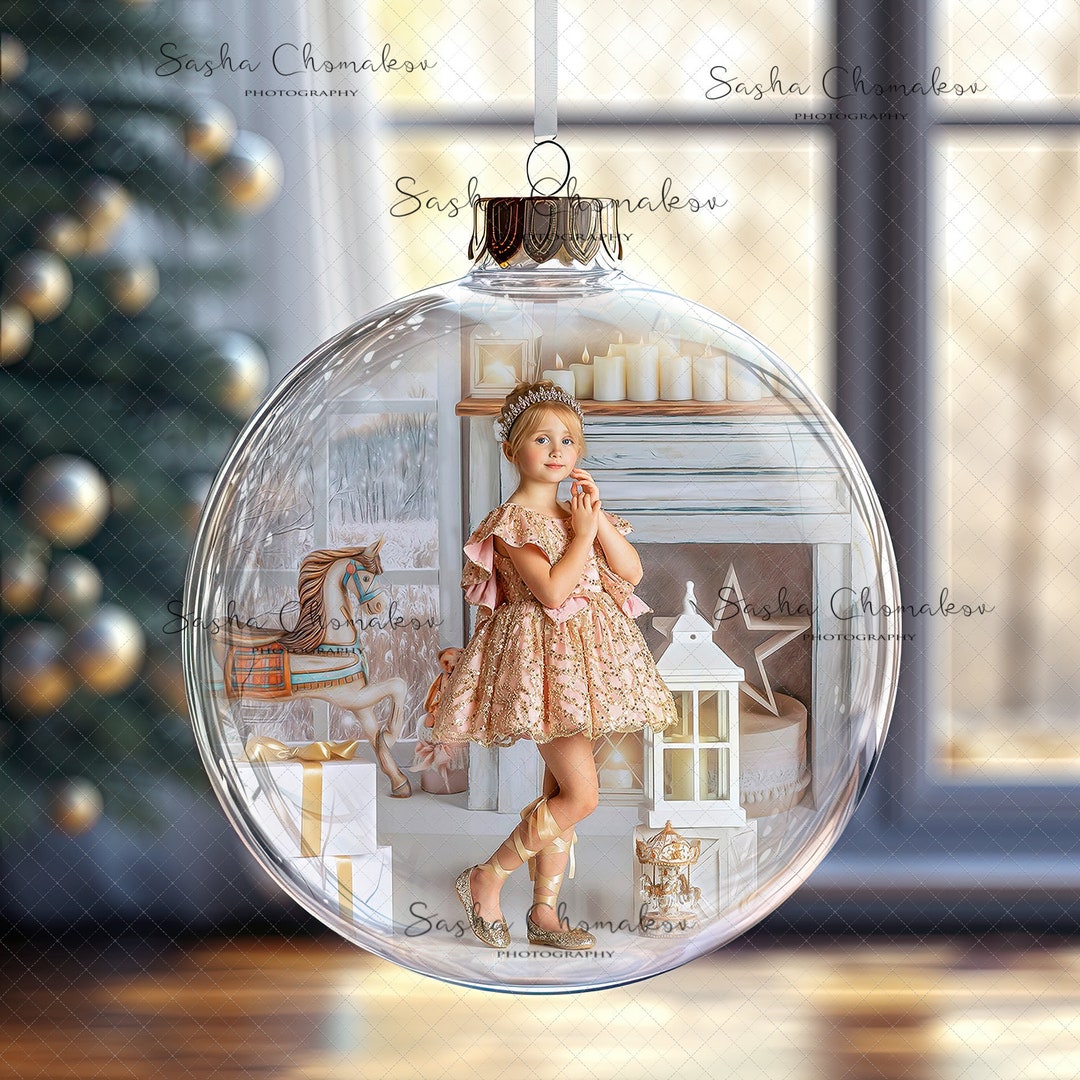 Digital Backdrop, Background Newborn Baby Girl or Boy Snow Globe ...