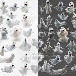 Digital Overlays Cute Friendly Ghosts Halloween - Etsy