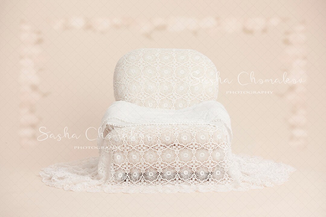 Digital Backdrop, Background Newborn Baby Cream Arm Chair White Vintage ...