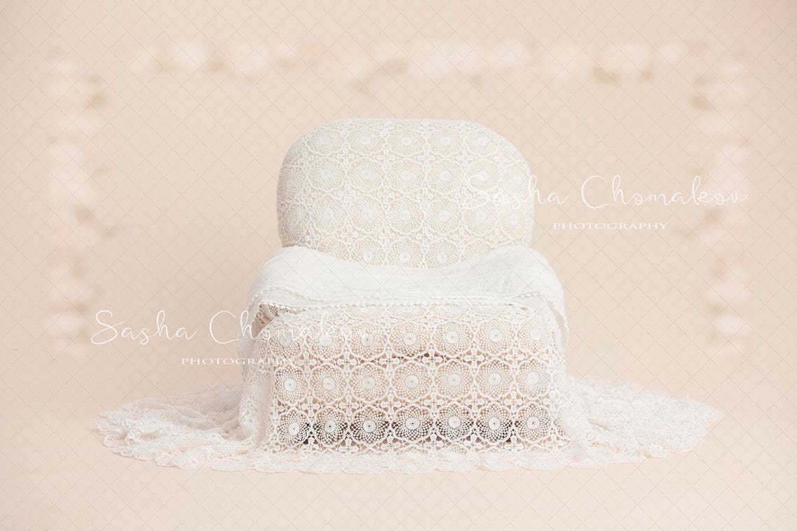 Digital Backdrop, Background Newborn Baby Cream Arm Chair White Vintage ...