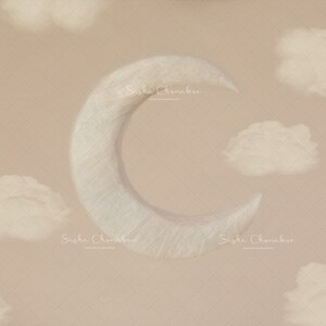 Digital Backdrop, Background Newborn Baby Girl Toddler Cream Moon - Etsy