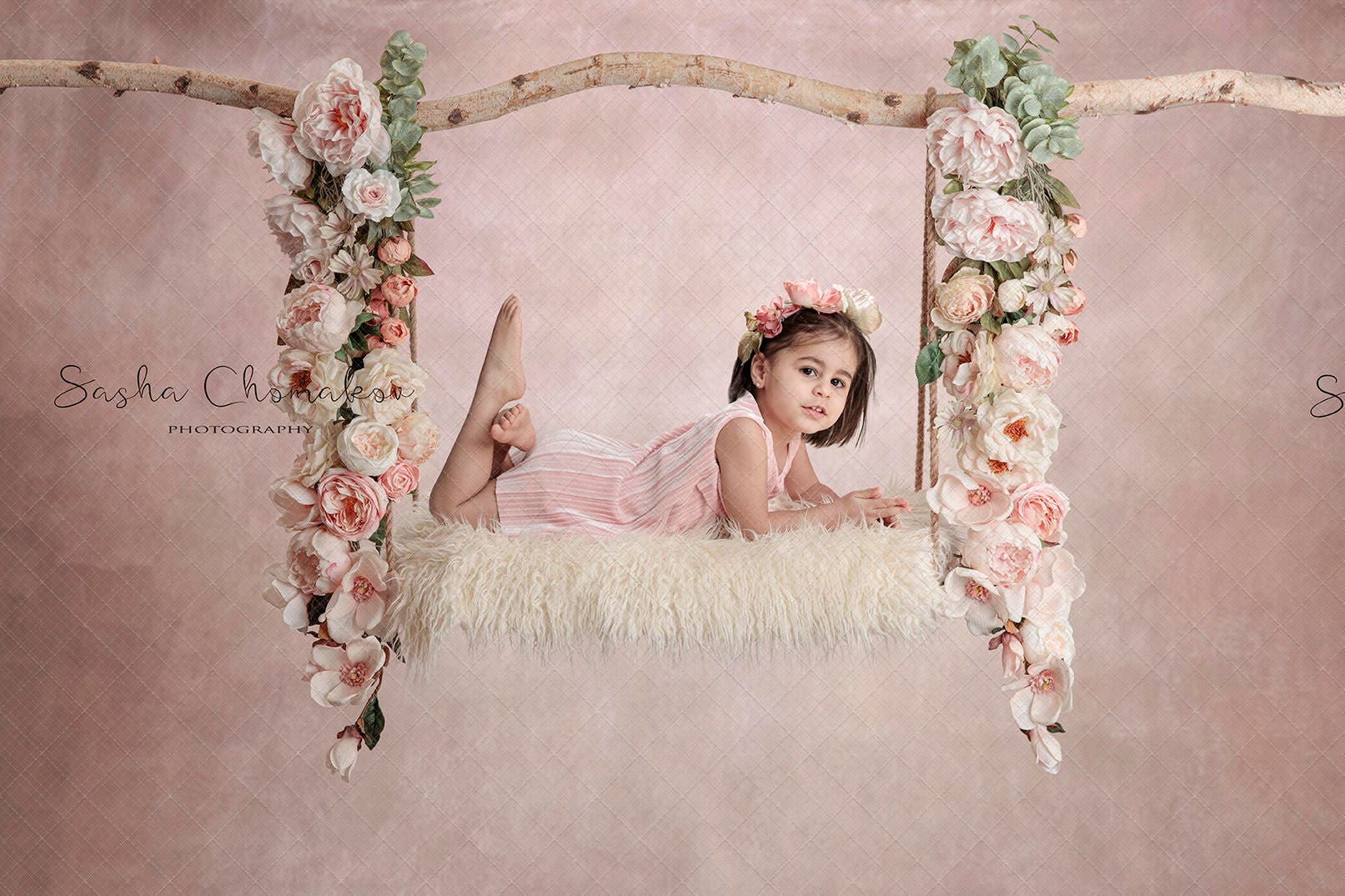 Digital Backdrop Background Newborn Baby Girl Flower Swing - Etsy