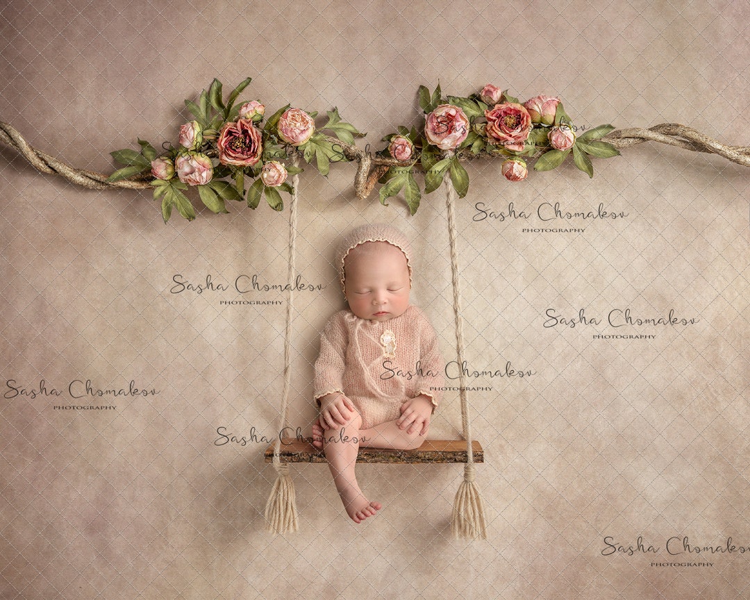 Digital Backdrop Background Newborn Girl Spring Overhead White Peony ...