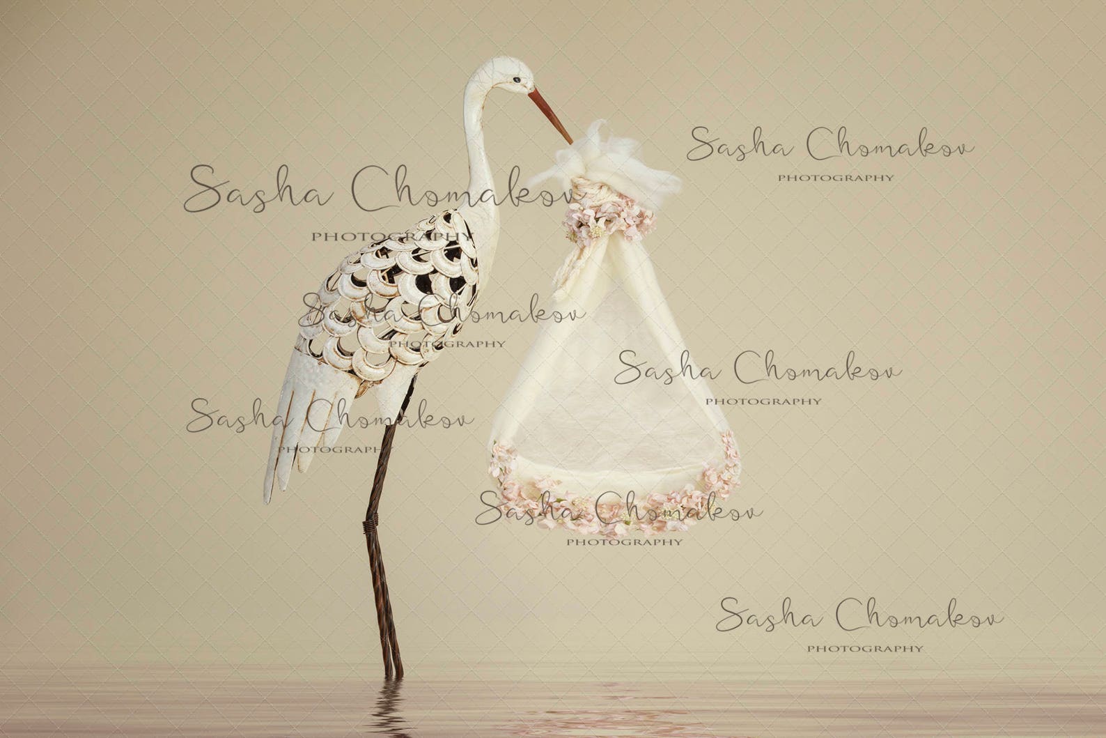 Digital Backdrop Background Newborn Baby Girl Stork - Etsy