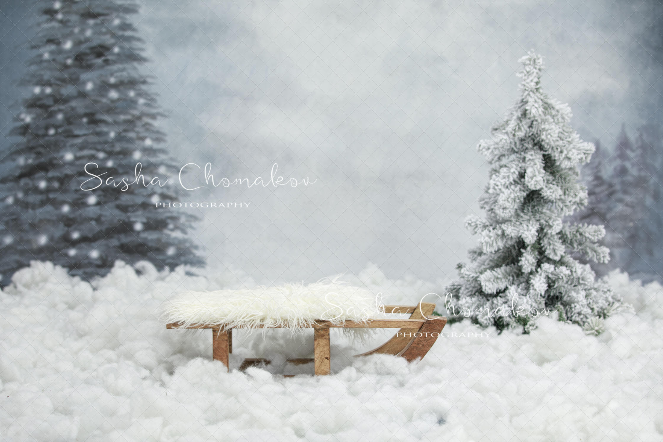 Digital Backdrop, Background Newborn Baby Cream Christmas Winter ...