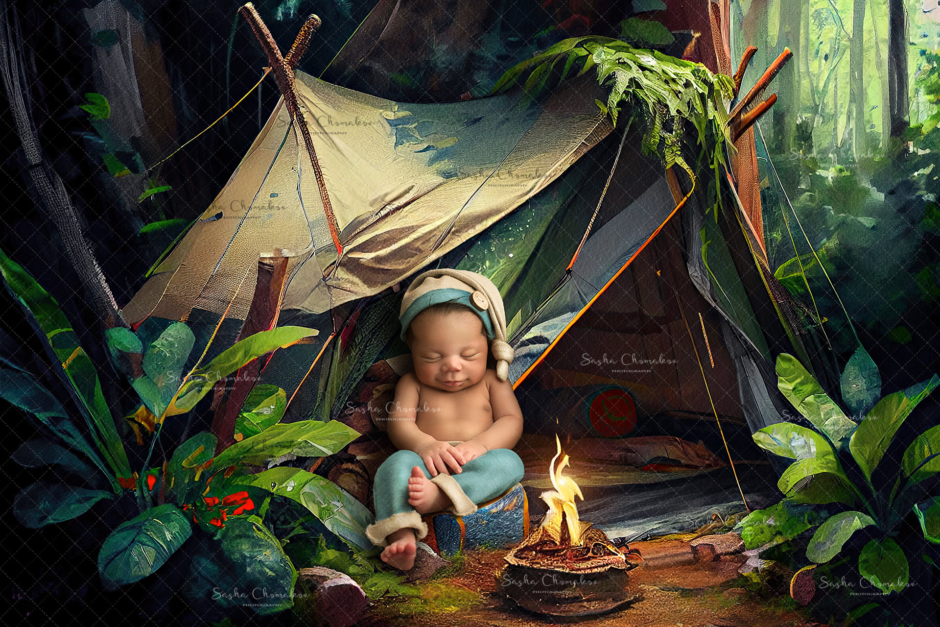 Digital Backdrop, Background Newborn Baby Girl or Boy , Hand Painted ...