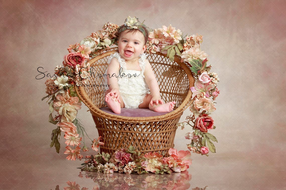 Digital Backdrop Background Newborn Baby Girl Toddler Sitter | Etsy