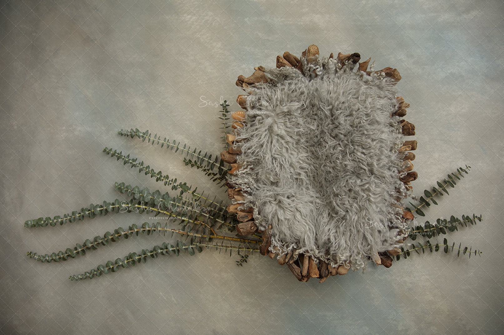 Digital Backdrop Background Newborn Girl or Boy Gray Fur - Etsy