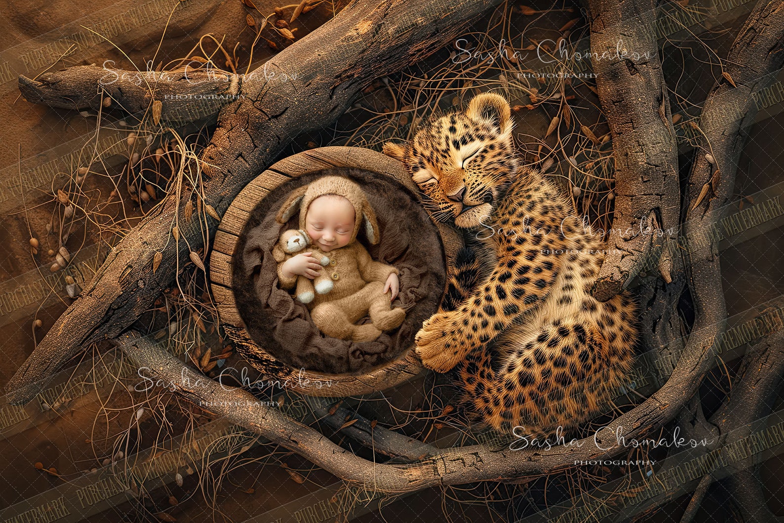 Digital Backgrounds Backdrops Newborn girl or Boy Overhead Bowl Zoo ...