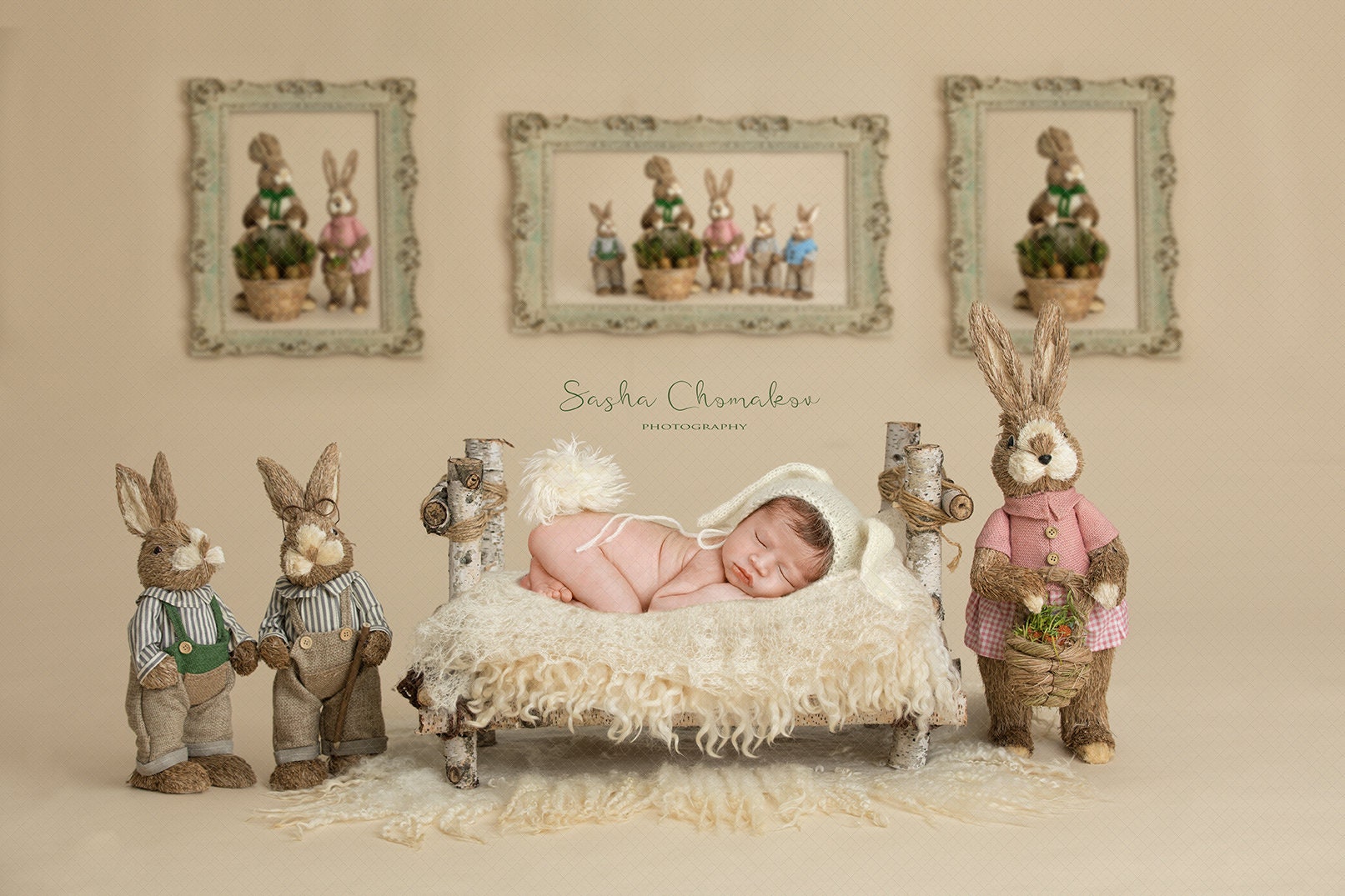 Digital Backdrop, Background Newborn Baby Girl or Boy Toddler Easter ...