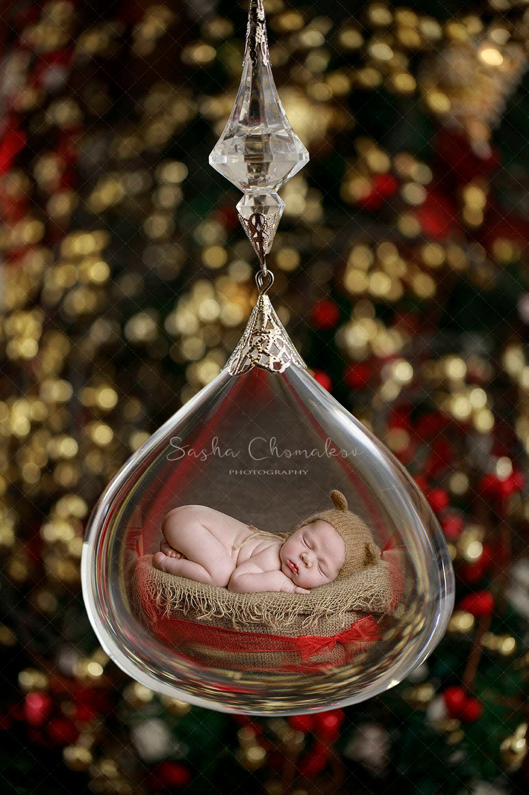 Digital Backdrop, Background Newborn Baby Girl or Boy Hanging Christmas ...