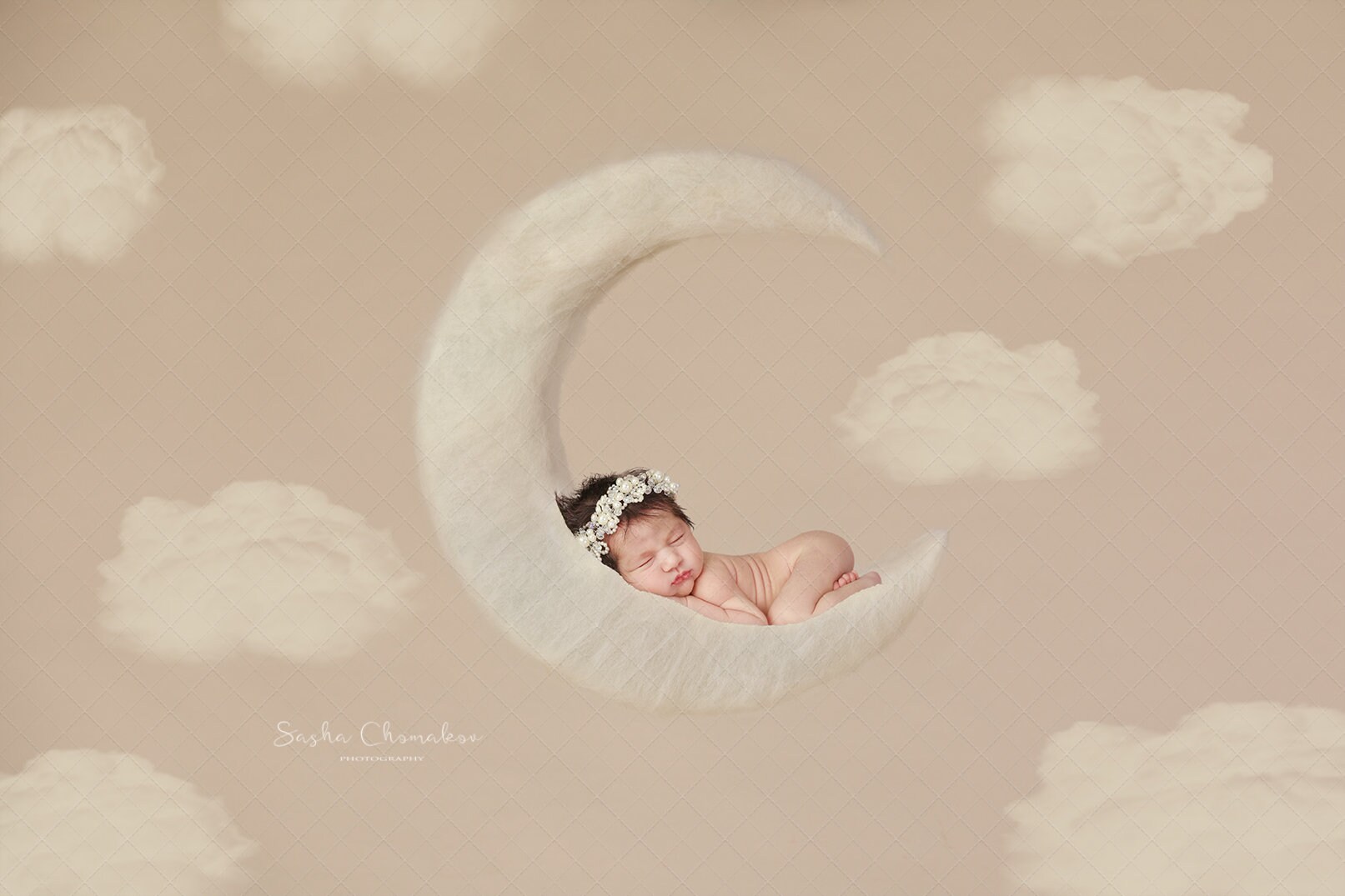 Digital Backdrop, Background Newborn Baby Girl Toddler Cream Moon - Etsy
