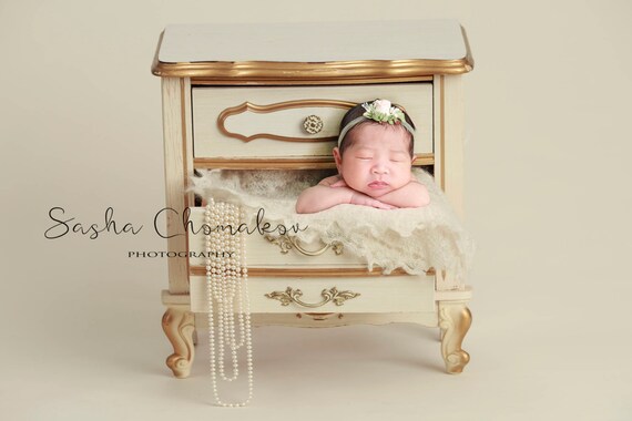 Digital Backdrop Background Newborn Baby Girl Dresser Cream | Etsy