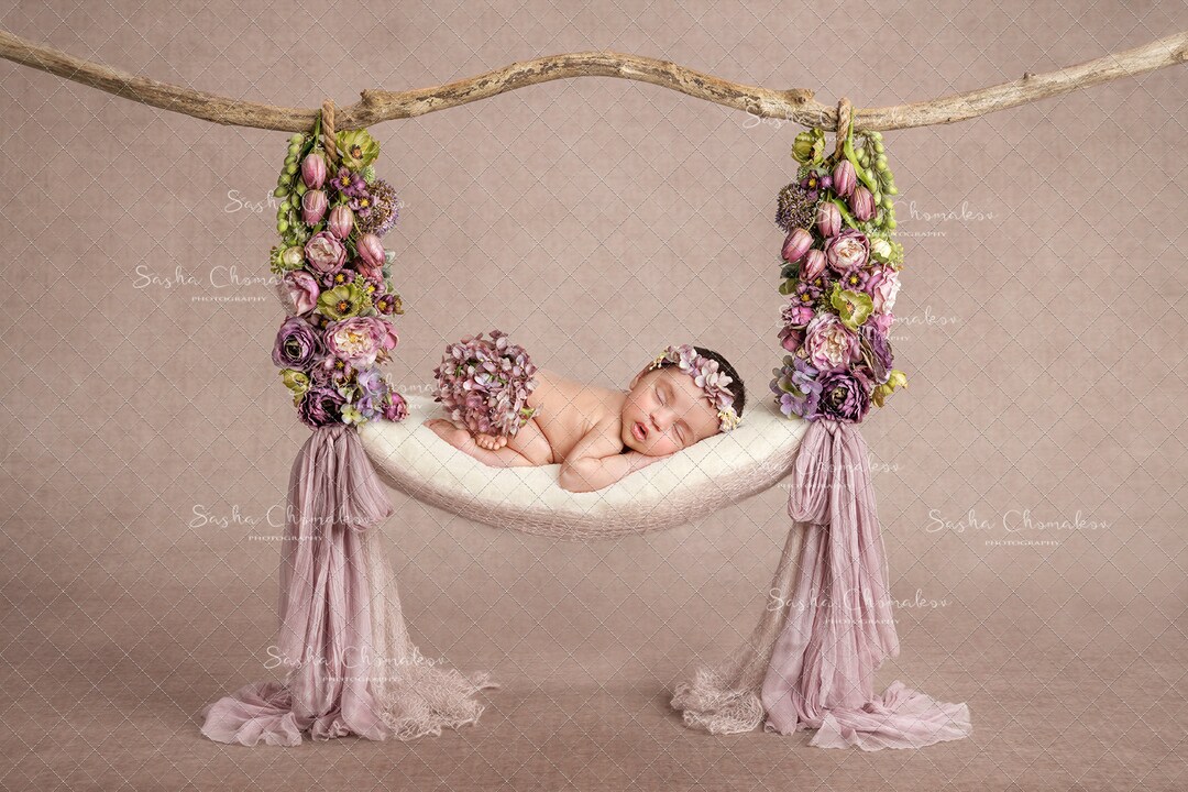 Digital Backdrop Background Newborn Girl Spring Easter Light Cream ...