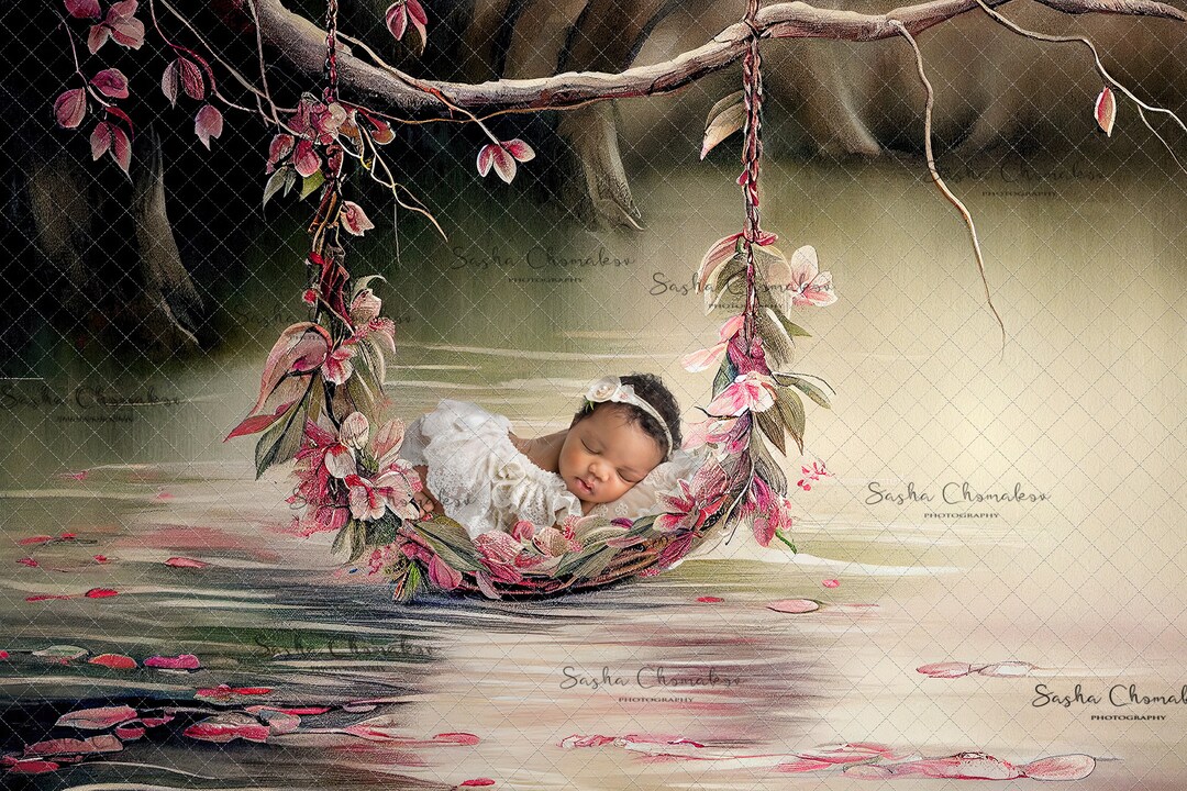 Digital Backdrop, Background Newborn Baby Girl or Boy , Hand Painted ...