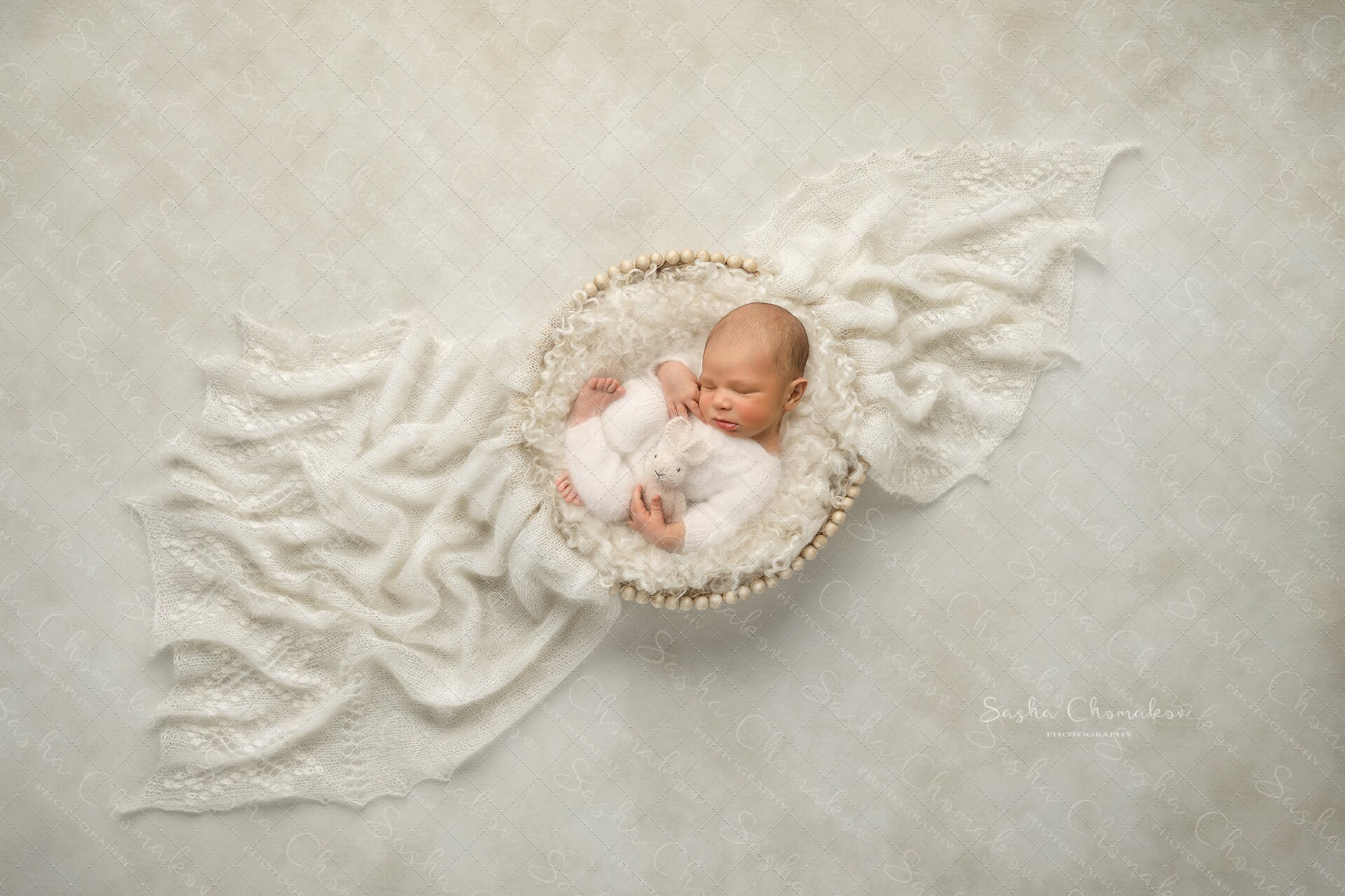 Digital Backdrop Background Newborn Girl or Boy Overhead Cream - Etsy