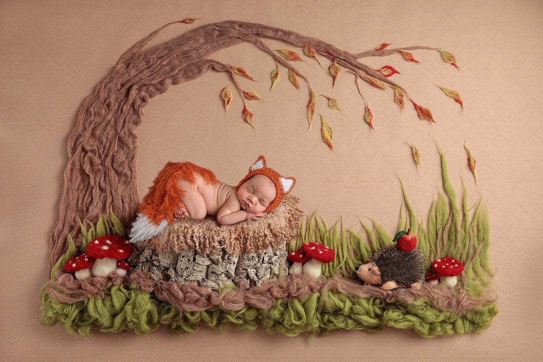 Digital Backdrop, Background Newborn Baby Girl Boy Forest Appeal Fall ...