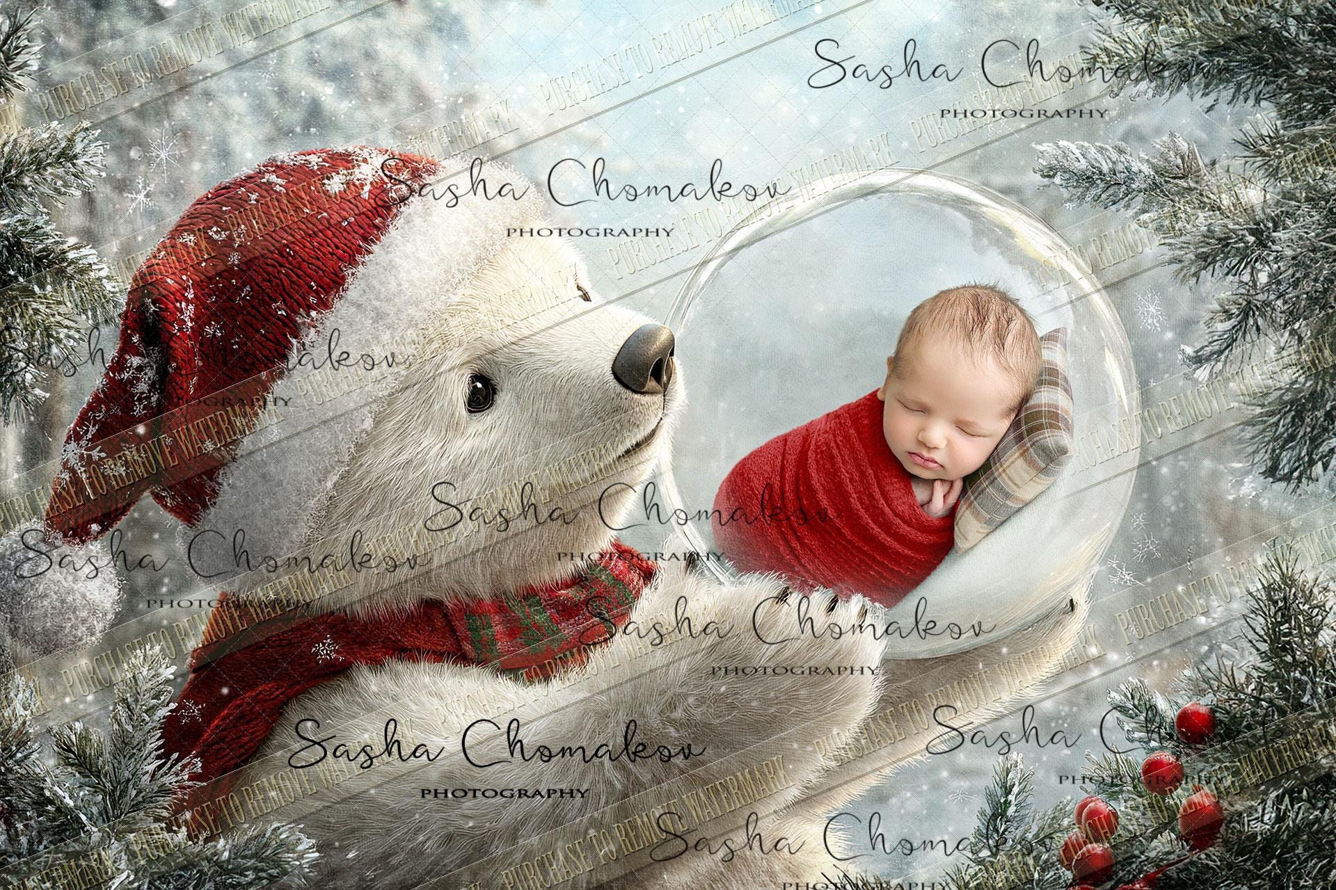 Digital Backdrop, Background Newborn Baby Girl Boy Christmas Glass ...