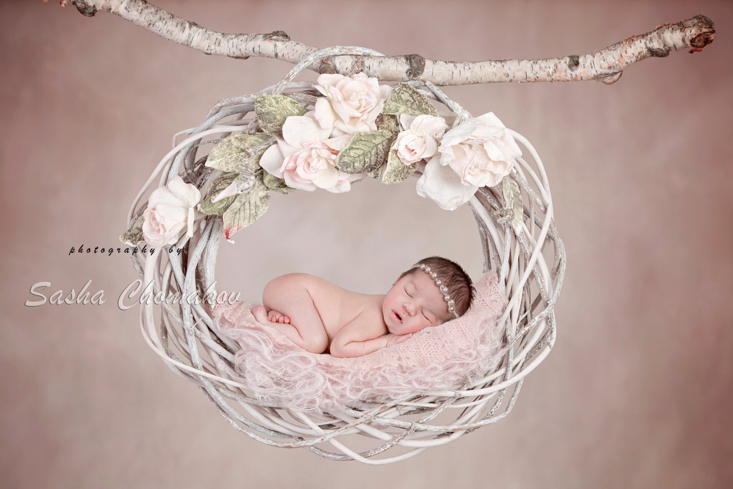 digital backdrop background newborn baby girl pink swing | Etsy