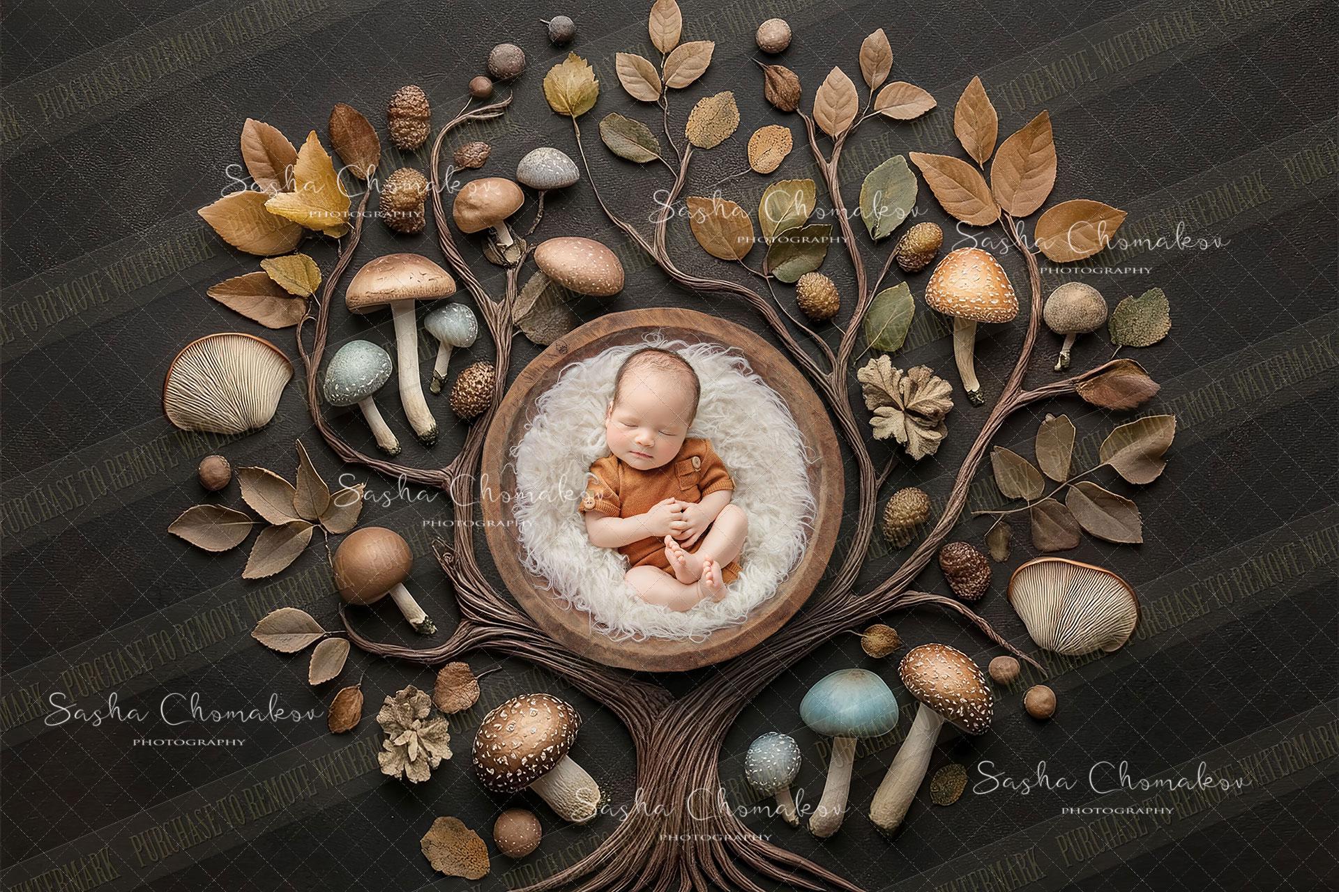 Digital Backgrounds Backdrops Newborn Baby Boy Girl Ai Generated Fall ...