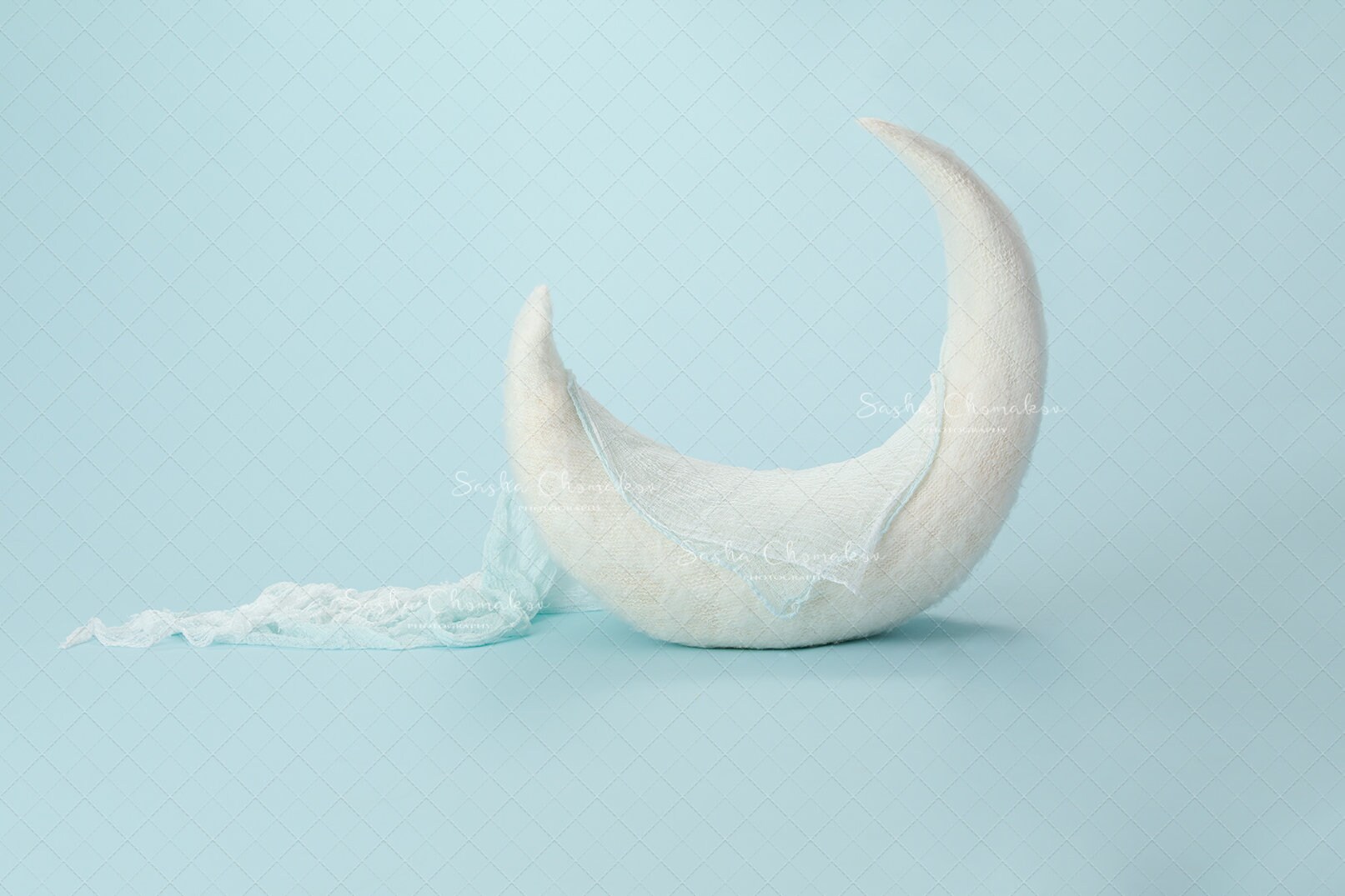 Digital Backdrop, Background Newborn Baby Girl Toddler White Moon Blue ...